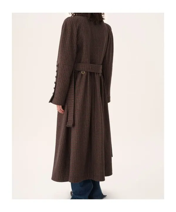 Chloé Double-breasted Houndstooth Riding Coat