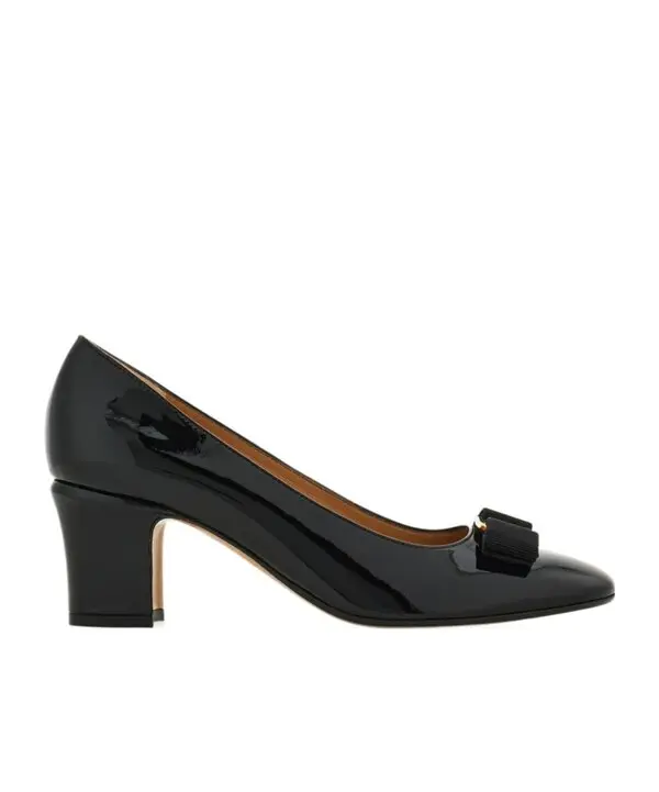 FERRAGAMO Vara Bow Block Heel Pumps - Black