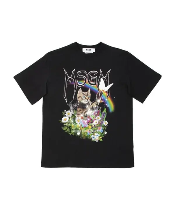 MSGM Printed Short-sleeve T-shirt - Black