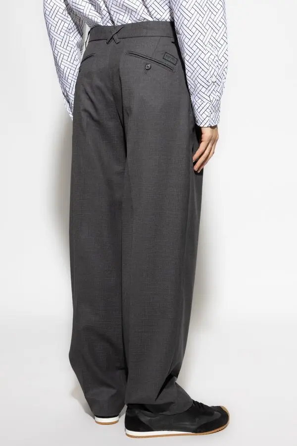 Kenzo Weave Straight Leg Tailored Pants