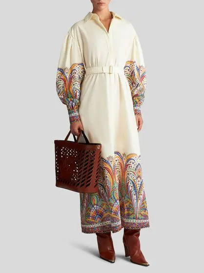 Etro Paisley Printed Belted Shirt Dress