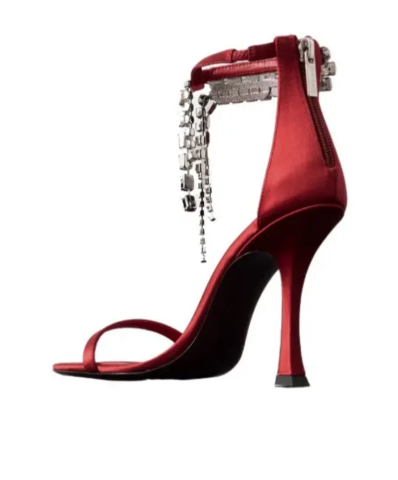 JIMMY CHOO Embellished Satin Sandals