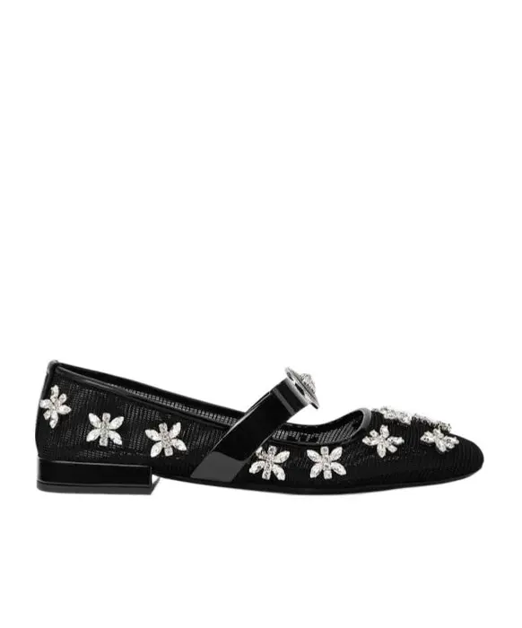Versace Mesh Ribbon Ballerinas