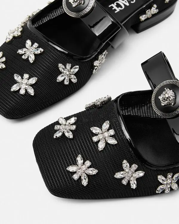 Versace Mesh Ribbon Ballerinas