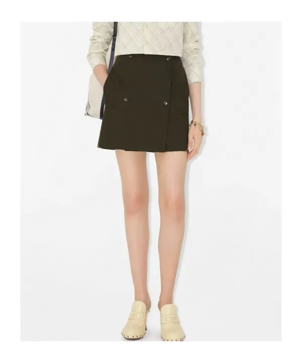 Burberry Bonded Gabardine Trench Mini Skirt - Juniper