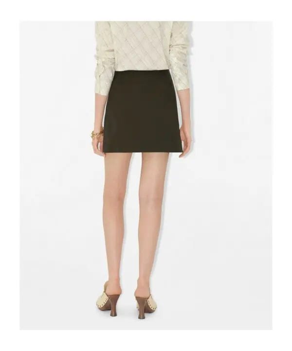 Burberry Bonded Gabardine Trench Mini Skirt - Juniper