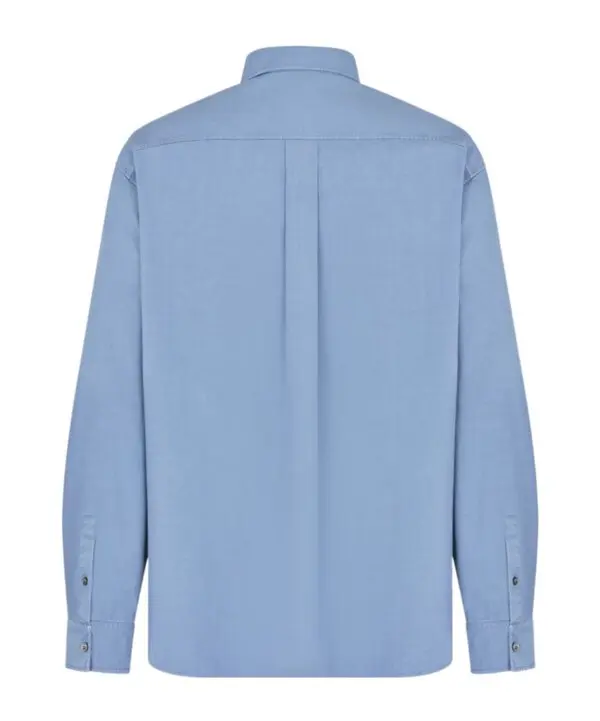 Dior Logo Embroidered Long-sleeved Shirt - Blue