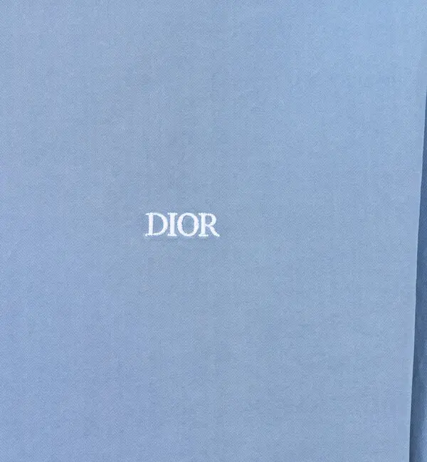 Dior Logo Embroidered Long-sleeved Shirt - Blue