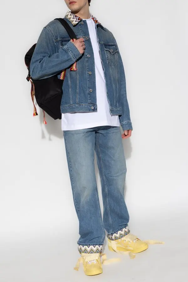 Missoni Straight Leg Jeans With Sawtooth Pattern Cuff