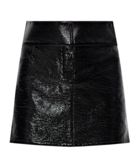 COURREGES Wide-waist Skirt With Decorative Welt Pockets - Black