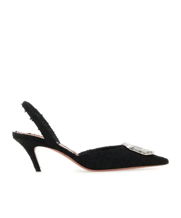 Amina Muaddi Cusp High-heeled Slingbacks - Black