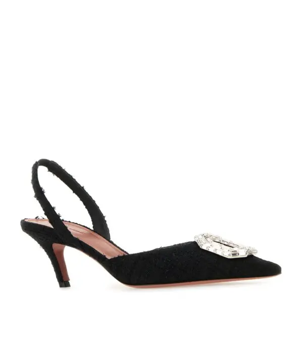 Amina Muaddi Cusp High-heeled Slingbacks - Black