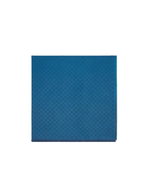 Gucci Monogrammed Fringed Scarf - Blue