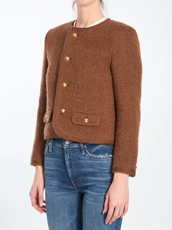 Celine Chelsea Jacket In Mohair Wool Tweed