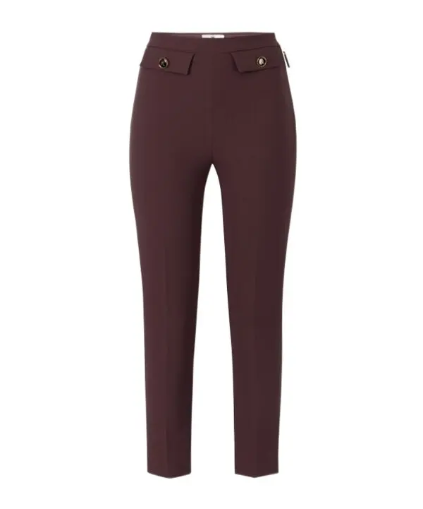 Elisabetta Franchi Double-crpe Zip Trousers - Merlot