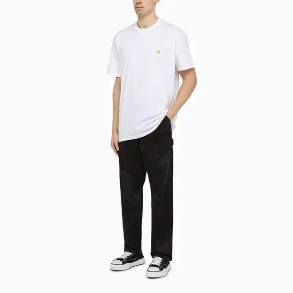 Carhartt Work In Progress Open-necked Black Shirt - White