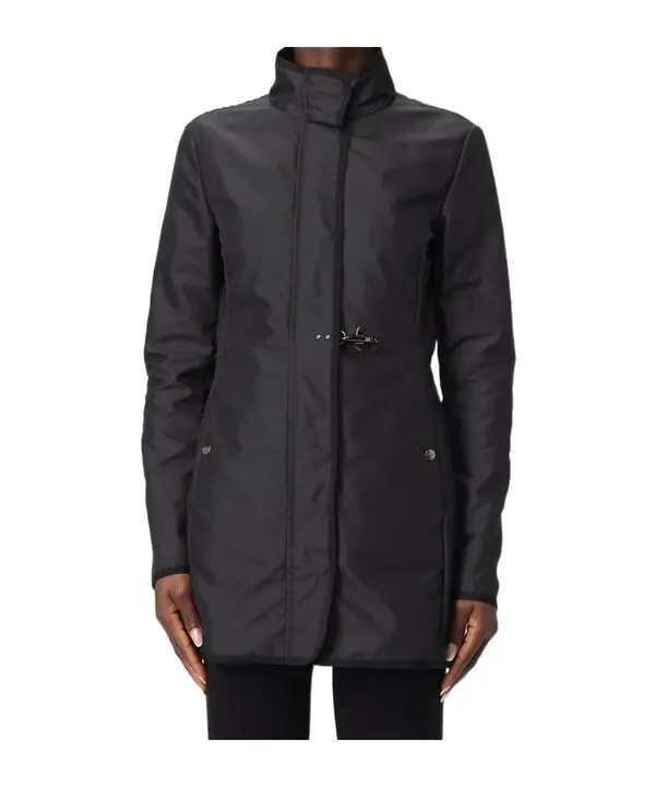 FAY High Neck Car Coat - Black