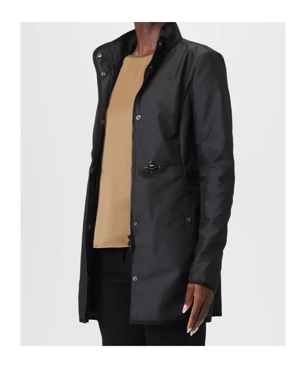 FAY High Neck Car Coat - Black