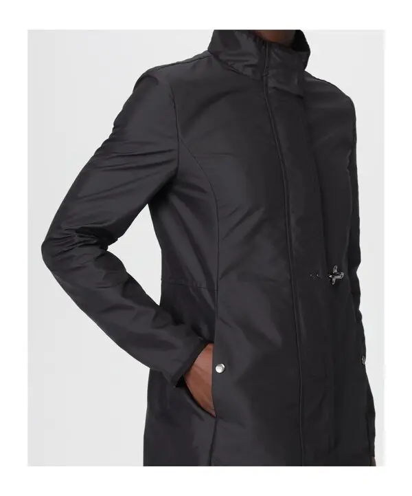 FAY High Neck Car Coat - Black