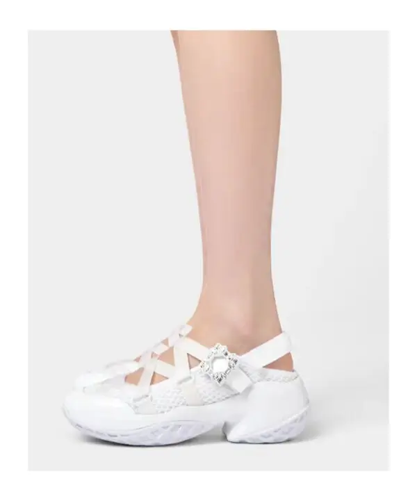 ROGER VIVIER Viv' Run Ballerinas With Crystal Buckle