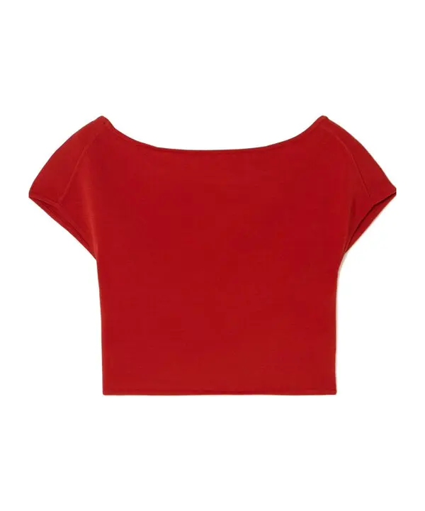 Loulou De Saison Polly Boat-neck Short-sleeve Top - Red