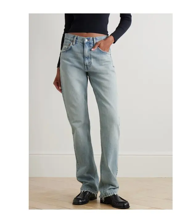 RE/DONE The Blondie High-rise Straight-leg Organic Jeans - Light Denim Blue