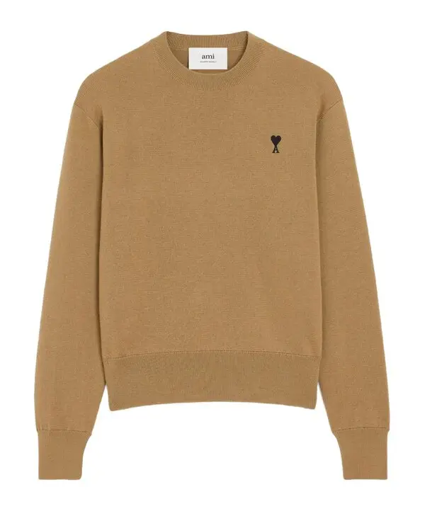 Ami De Coeur Wool Sweater - Camel/black