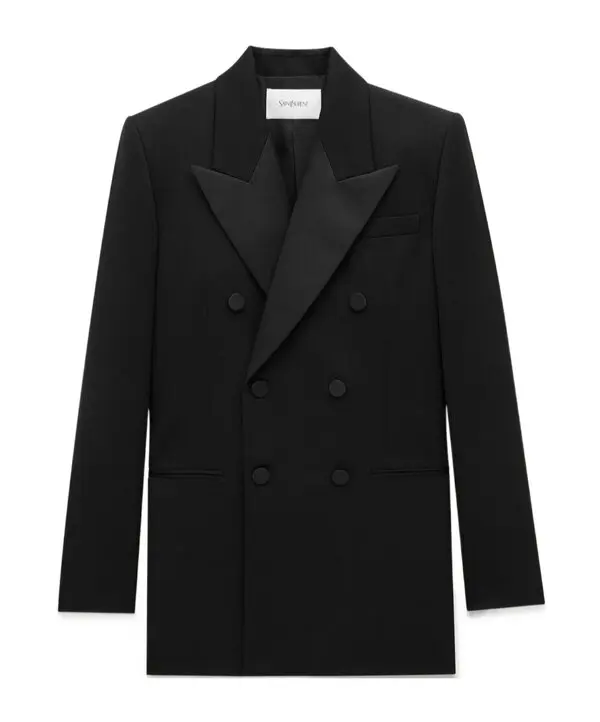 Saint Laurent Double-breasted Tuxedo Jacket - Black
