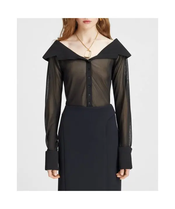 Jacquemus Off-shoulder Pointed Collar Shirt