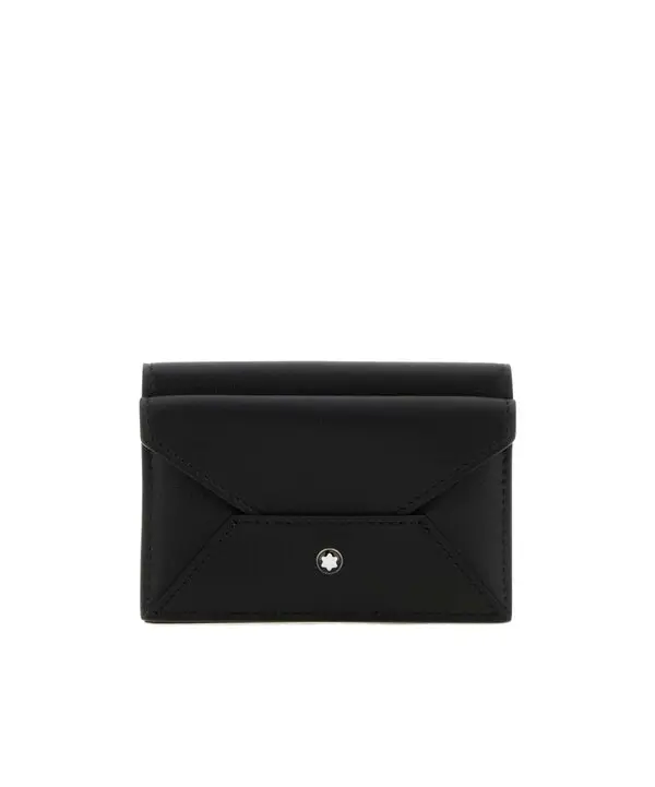 Montblanc Logo Plaque Foldover Top Wallet - Black