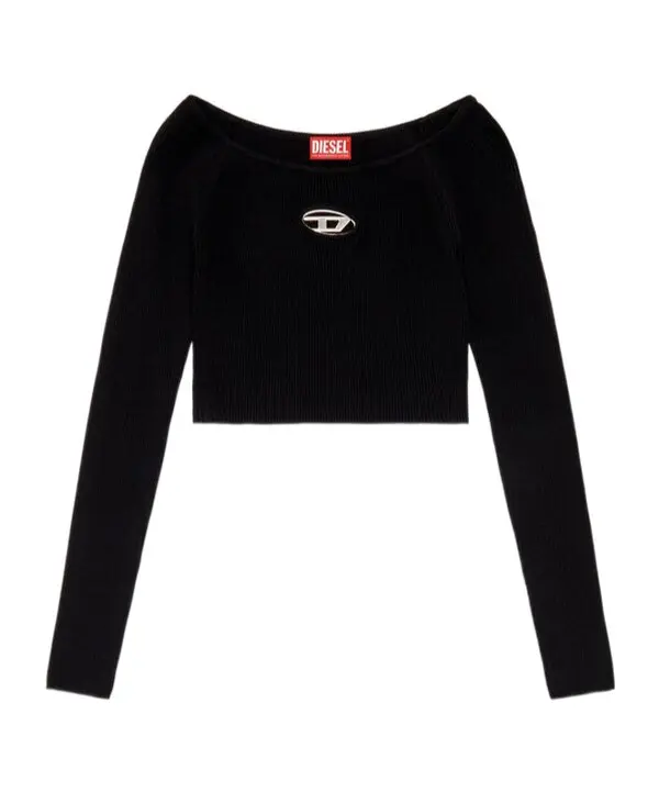 DIESEL® M-vera Cropped Knit Top - Black