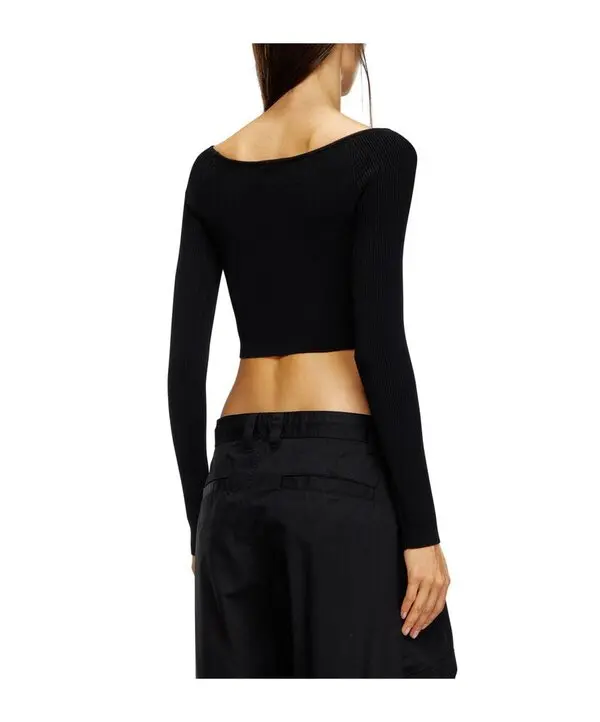 DIESEL® M-vera Cropped Knit Top - Black