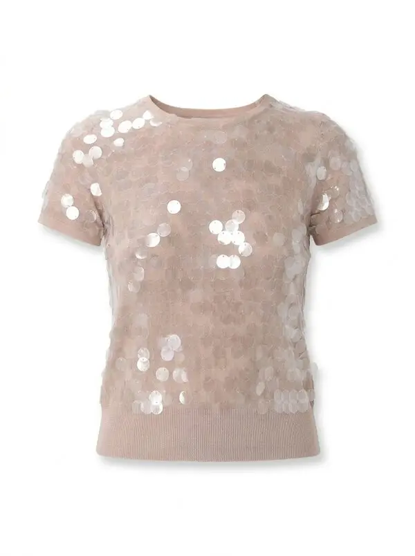 Max Mara Saio Sequin Embellished Jumper - Pink