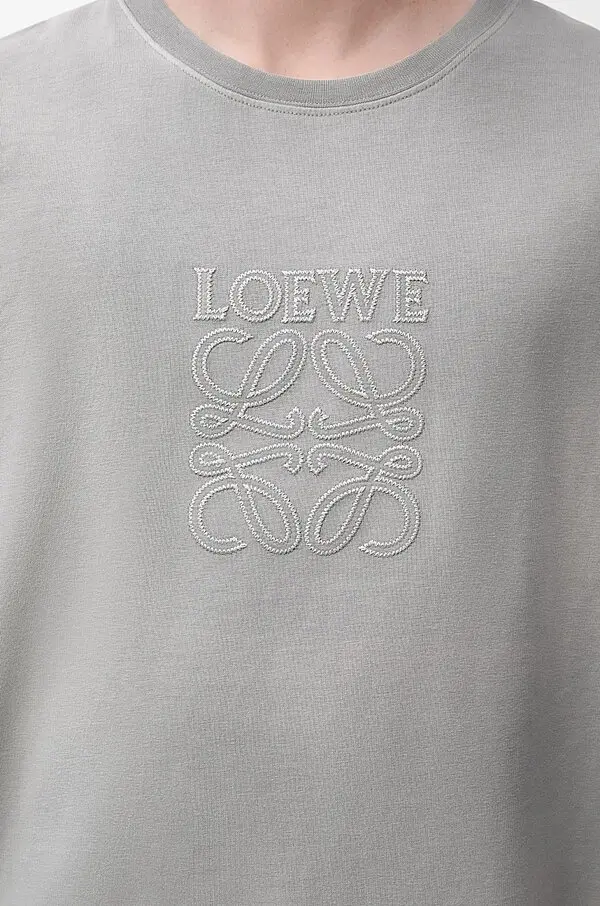Loewe Anagram-embroidered Crew Neck T-shirt - Light Gray