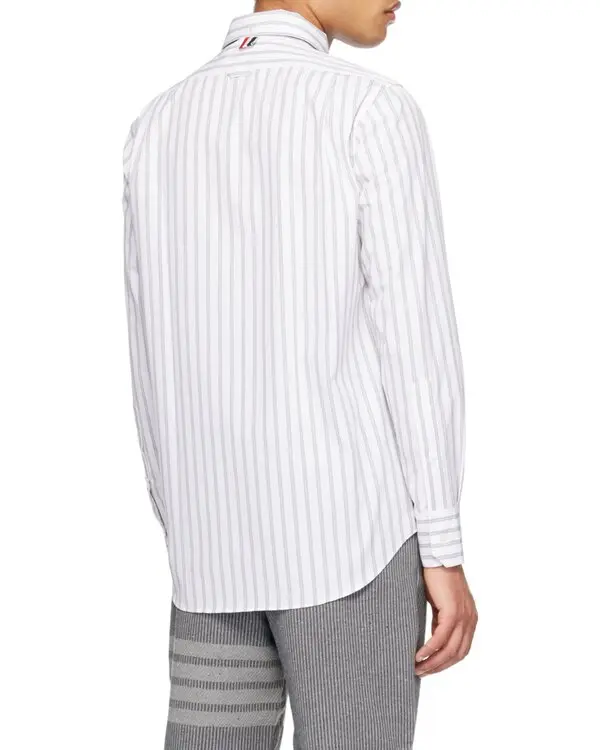 Thom Browne Striped Long-sleeved Buttoned Shirt