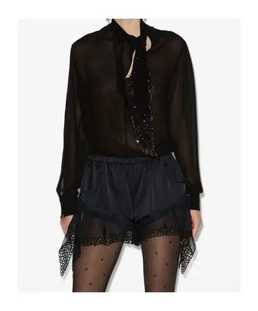 Isabel Marant Étoile Elaura Satin Pussy Bow Blouse