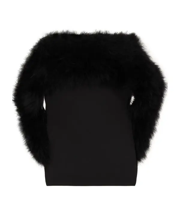 16Arlington Blaise Strapless Feather-trimmed Mini Dress - Black