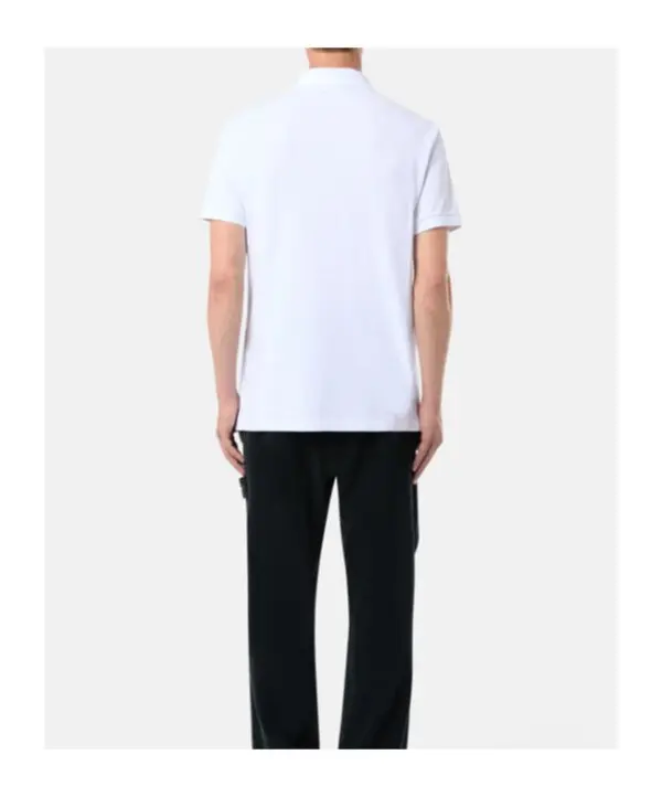 Stone Island Logo Patch Short-sleeved Polo Shirt - White