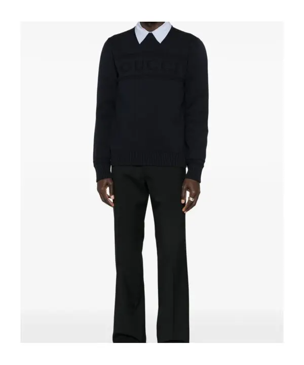 Gucci Logo Intarsia Knit Jumper - Black