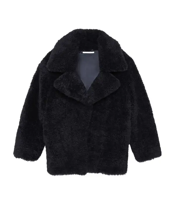 Stella McCartney Belted Plush Teddy Jacket - Dark Blue