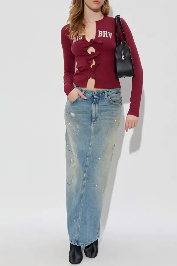 MISBHV Long Sleeve Bow Detail Blouse
