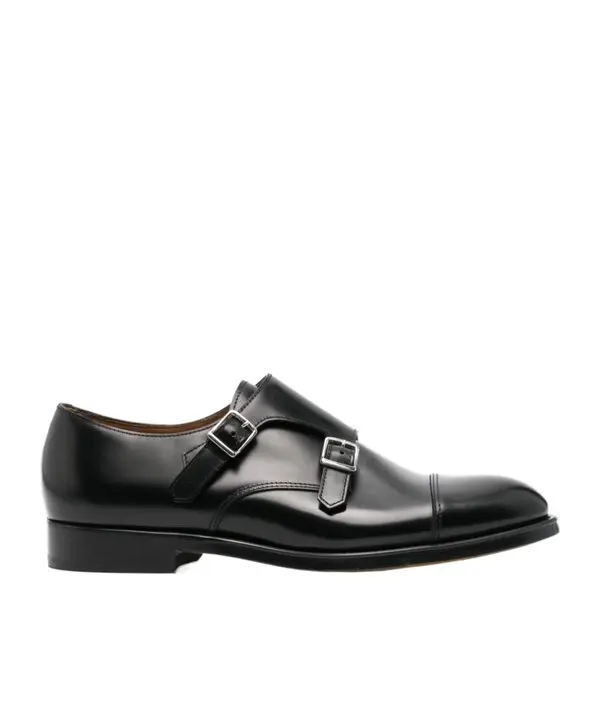 DOUCAL'S Almond Toe Monk Strap Shoes