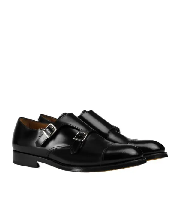DOUCAL'S Almond Toe Monk Strap Shoes