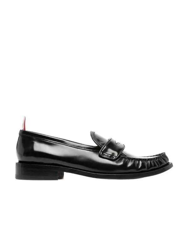 Thom Browne Almond Toe Penny-slot Loafers - Black