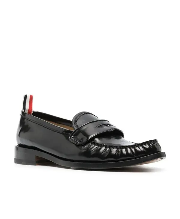 Thom Browne Almond Toe Penny-slot Loafers - Black