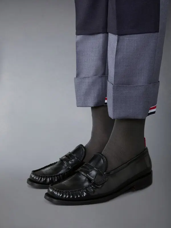 Thom Browne Almond Toe Penny-slot Loafers - Black