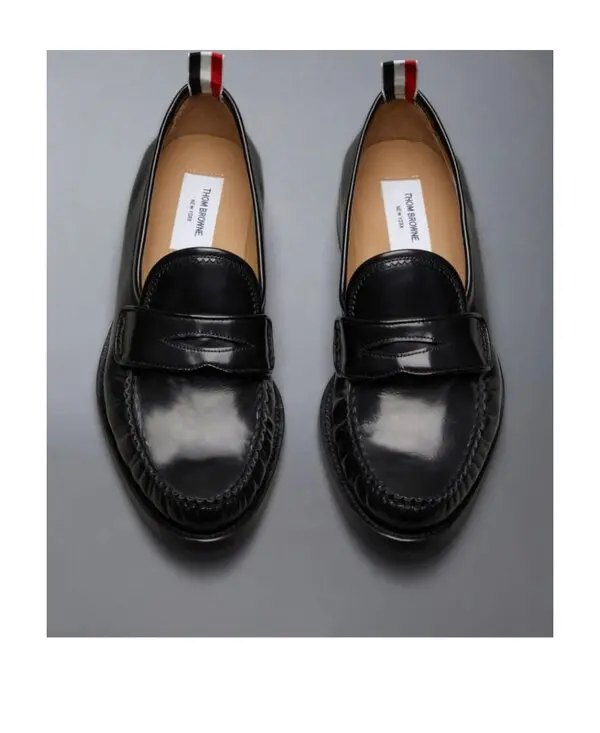 Thom Browne Almond Toe Penny-slot Loafers - Black