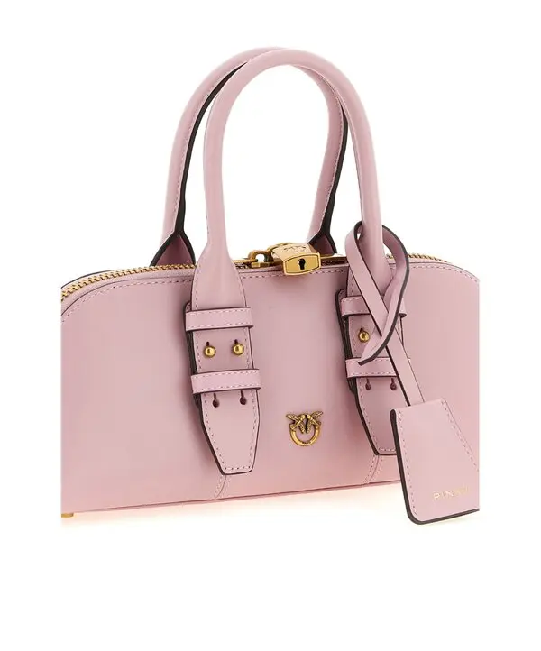 Pinko Small Escape Bowling Bag With Love Birds Logo - Pink