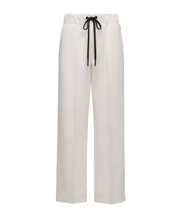 Moncler Logo Embroidered Drawstring Waist Pants - White