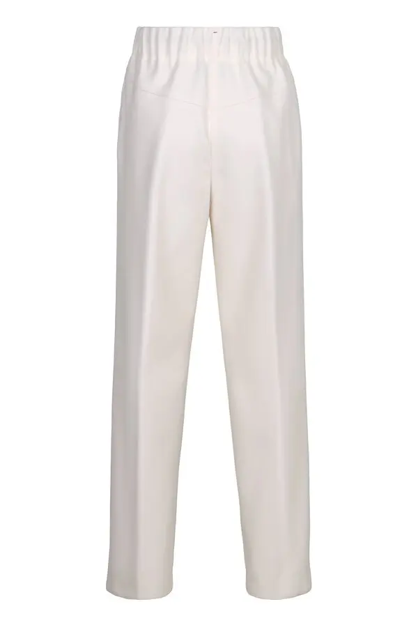 Moncler Logo Embroidered Drawstring Waist Pants - White